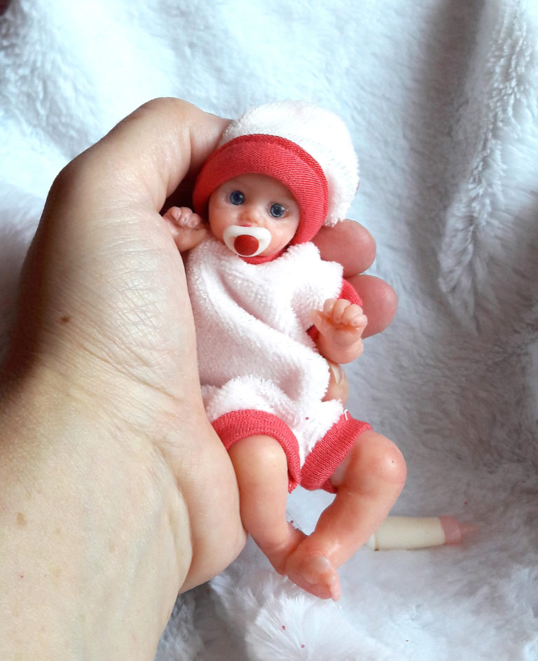 Mini silicone baby doll 4.3 inch | Kovalevadoll -tiny silicone baby dolls