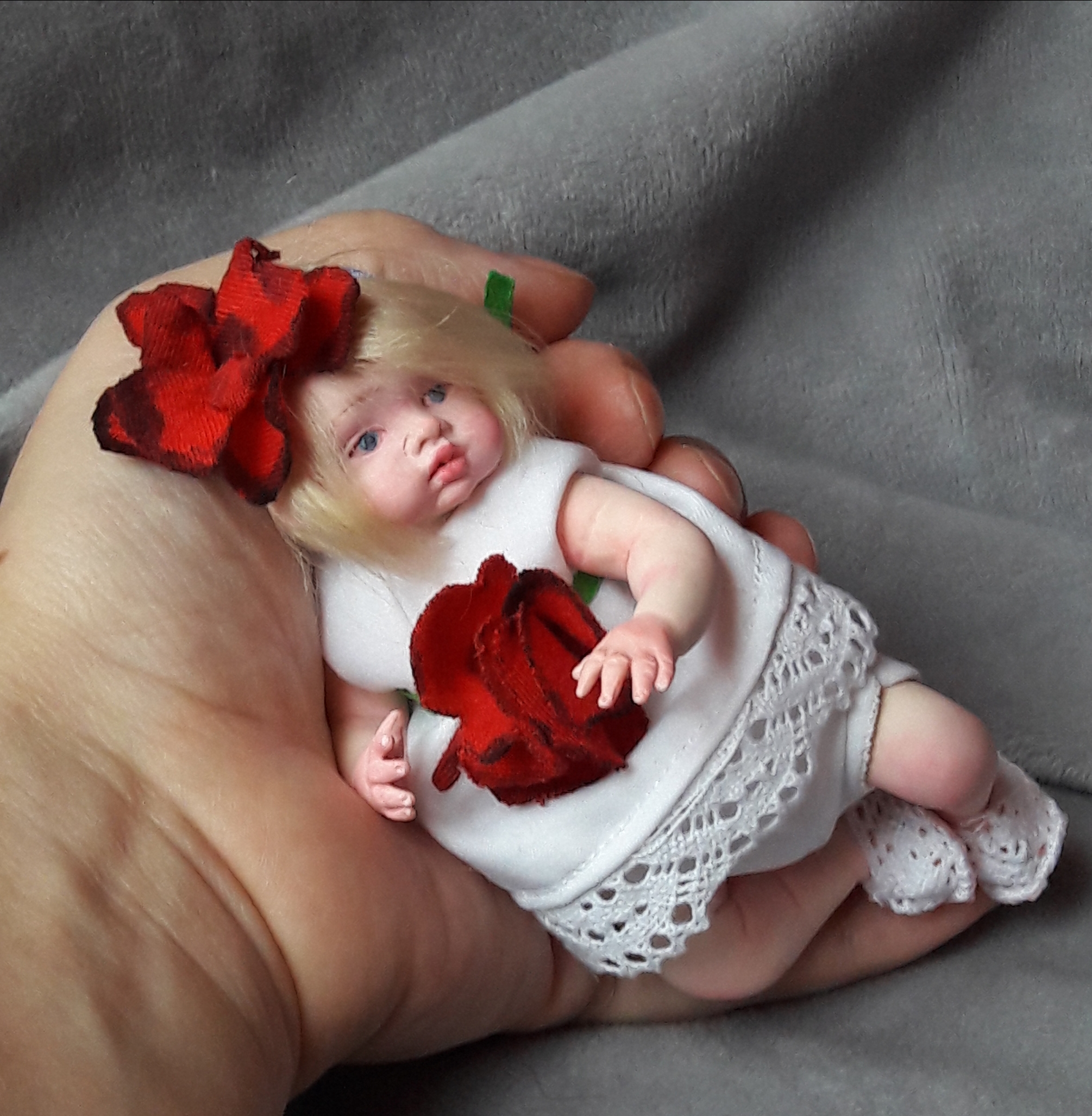 OOAK art mini reborn doll blonde hair | Kovalevadoll -tiny silicone ...
