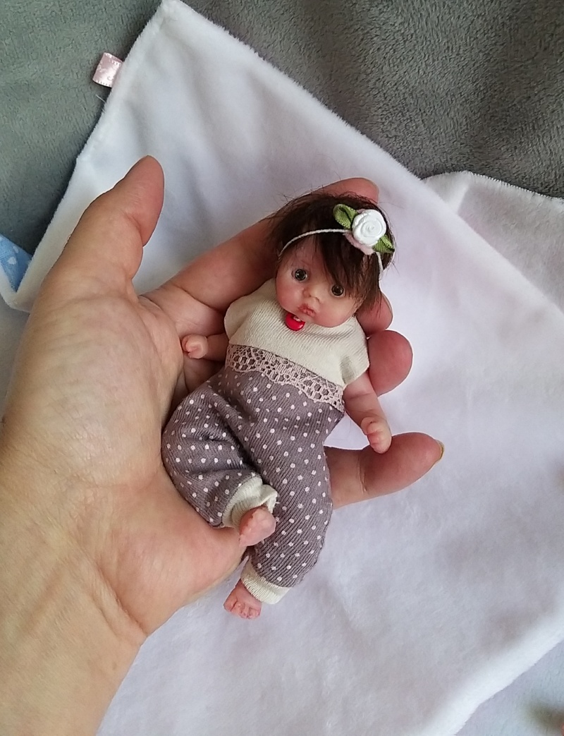 Mini silicone baby 5 inch, painted, rooting hair with miniature ...