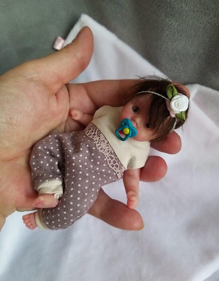 Mini silicone baby 5 inch, painted, rooting hair with miniature ...