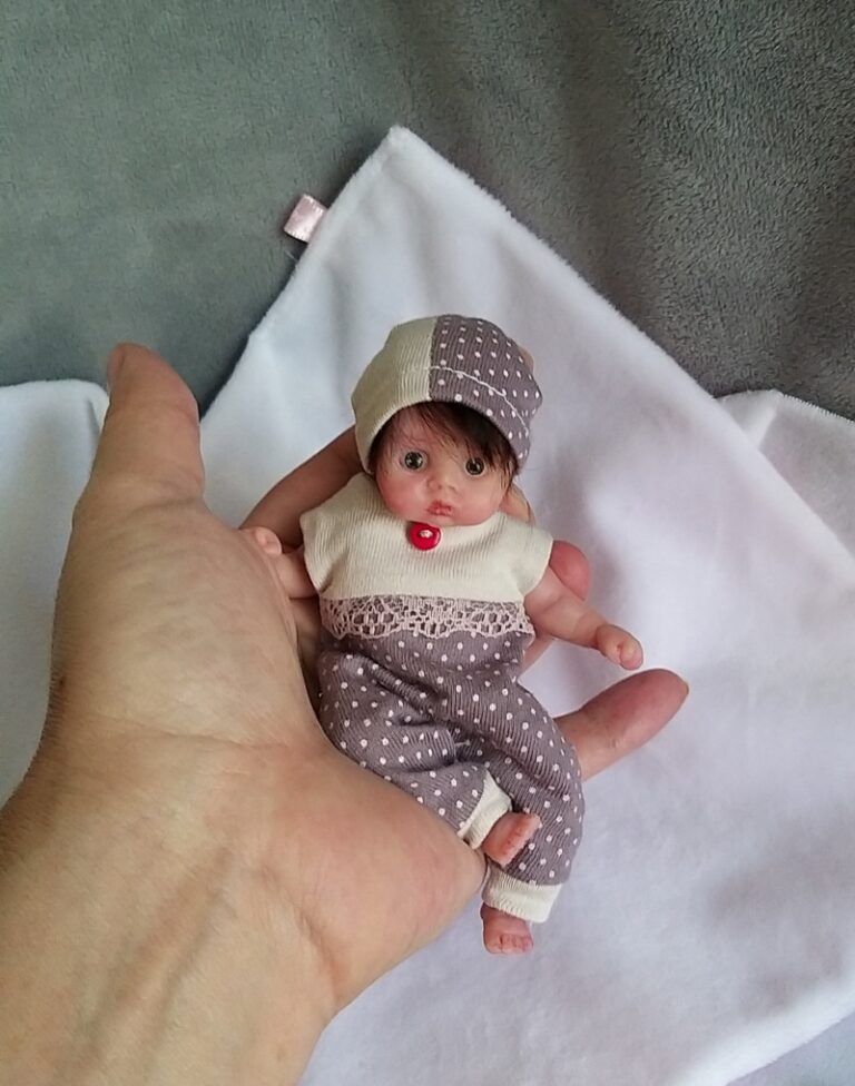 Mini silicone baby 5 inch, painted, rooting hair with miniature ...