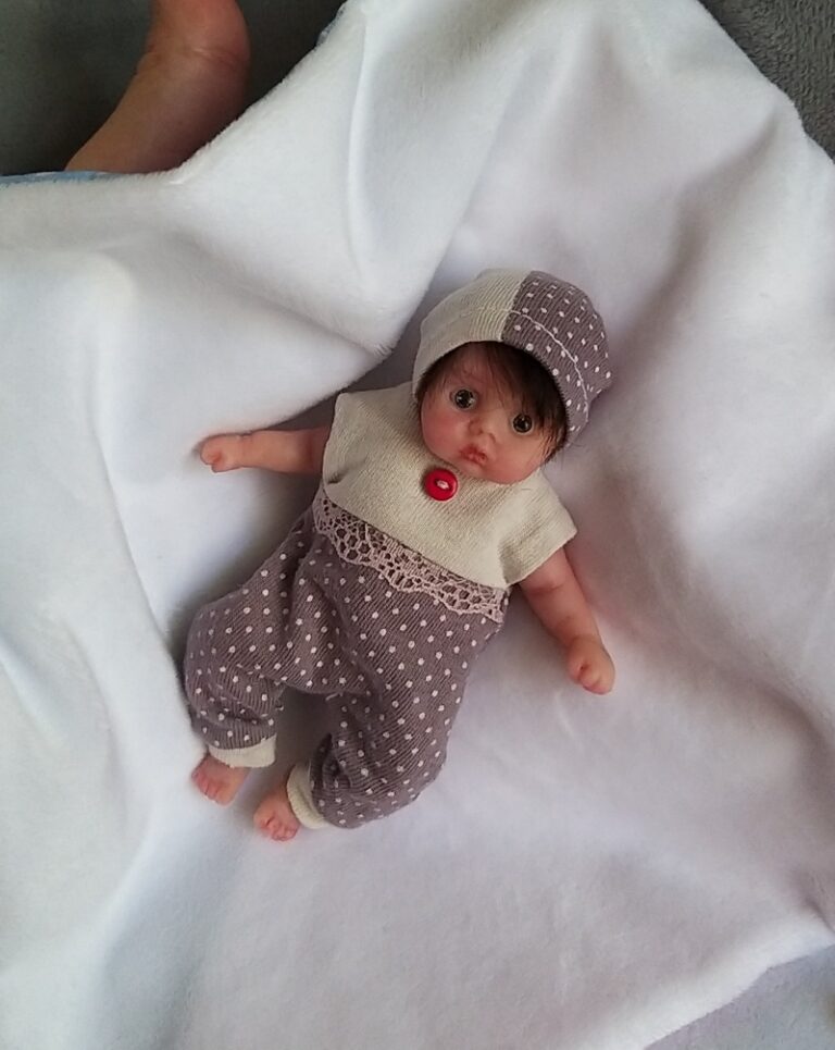 Mini silicone baby 5 inch, painted, rooting hair with miniature ...