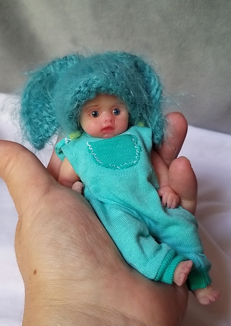 Mini silicone baby boy full body Oliver 4.7″ , dark eyes open, open ...