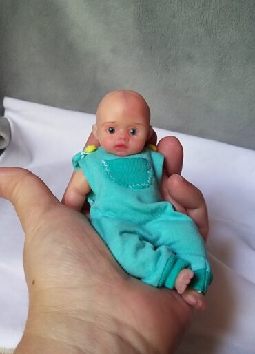 Mini silicone baby boy full body Oliver 4.7″ , dark eyes open, open ...