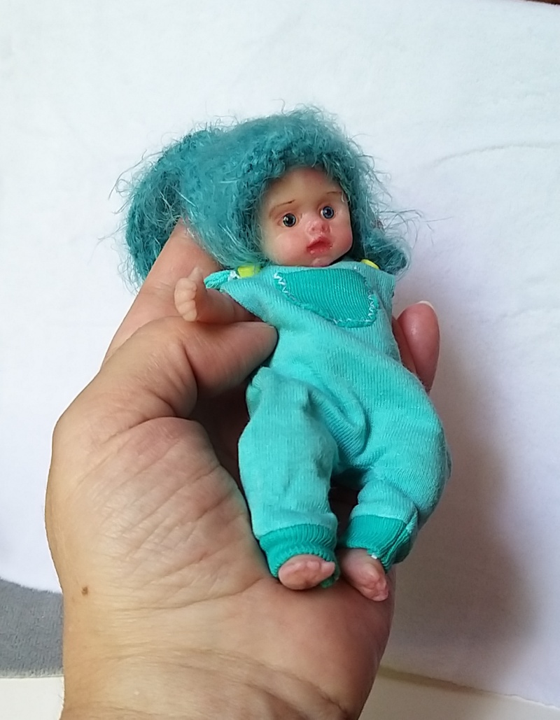 Mini silicone baby boy full body Oliver 4.7″ , dark eyes open, open ...